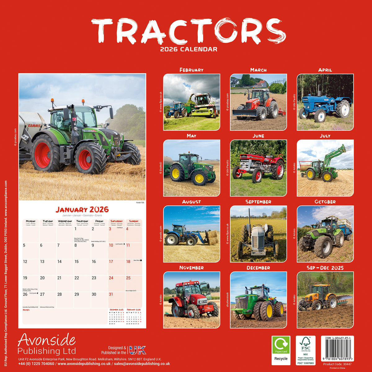 Tractors Calendar 2026 – Avonside Publishing Ltd